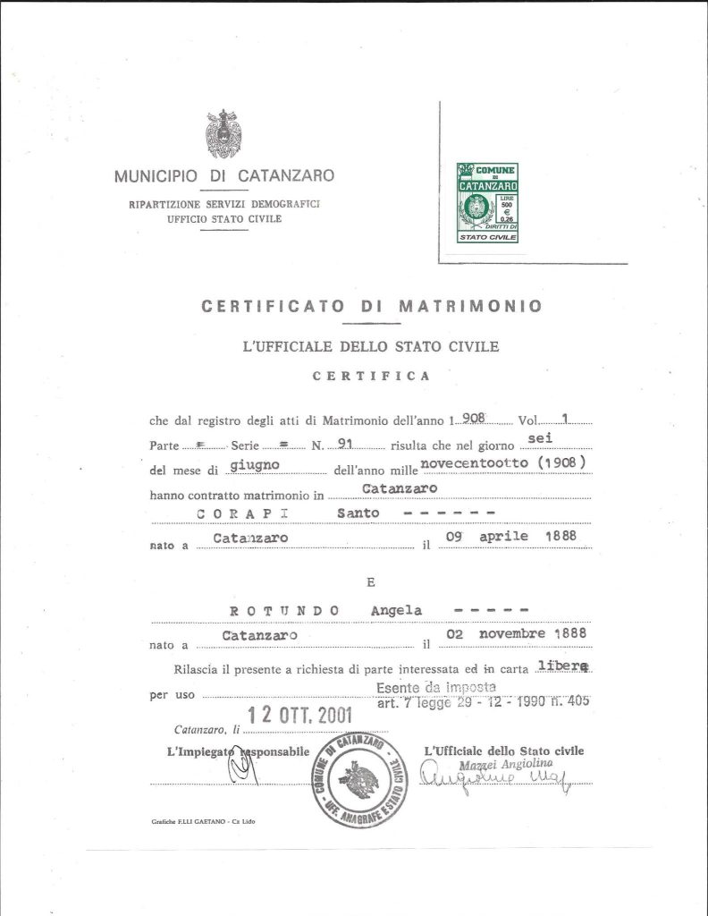 italian marriage records Archives - Italian Citizenship Assistance Program